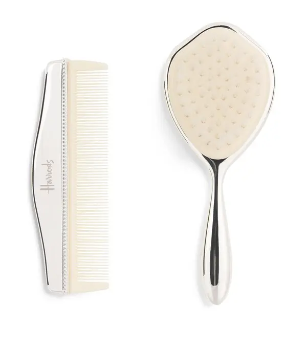 Harrods Plated Brush And Comb Set - Silver