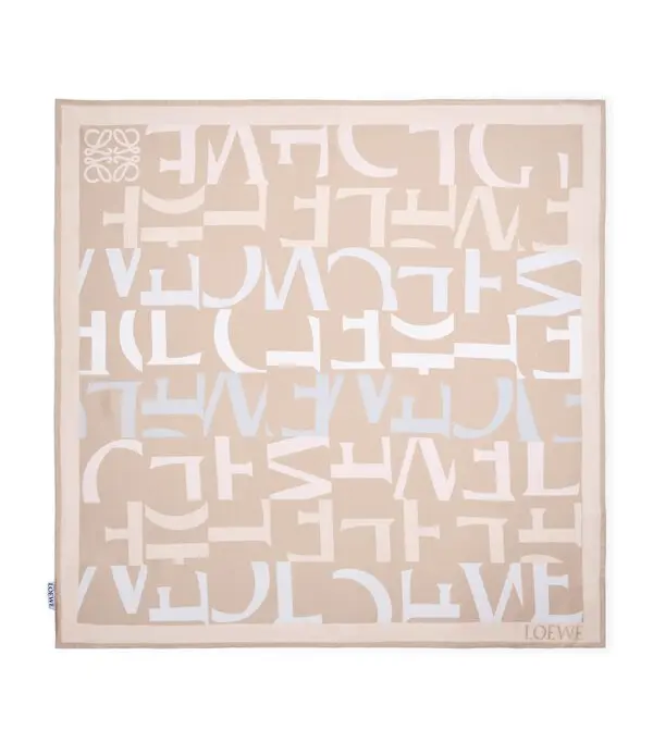 Loewe Silk Twill Scarf - Beige