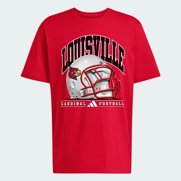 Adidas Louisville Cardinals Football Refresh Ss Tee - Team Power Red / Multi