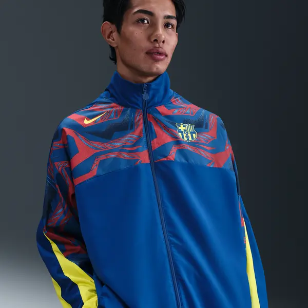 Nike Fc Barcelona Starting 5 Fourth Soccer Woven Jacket - Blue