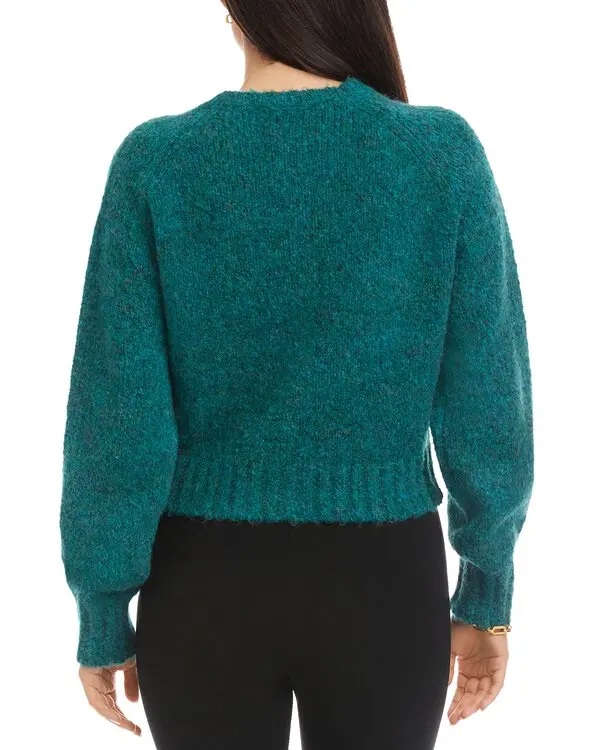 Karen Kane Pearl Button Cardigan Sweater - Teal