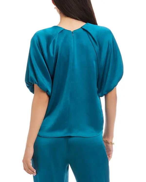 Karen Kane Puff Sleeved Satin Top - Teal