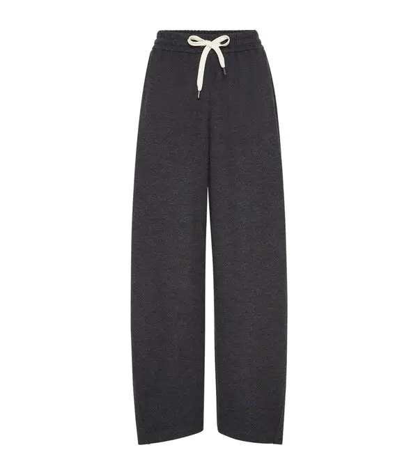 Brunello Cucinelli Double-cashmere Jersey Sweatpants - Grey