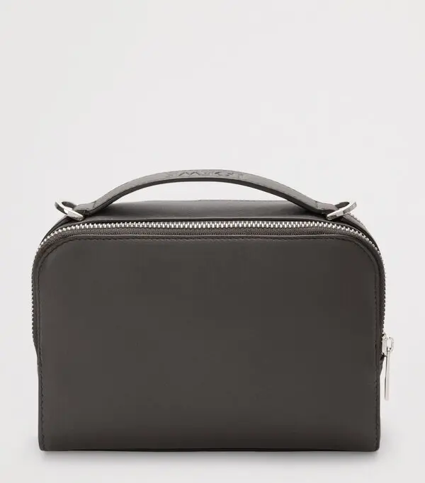Loewe Mini Leather Camera Bag With Embossed Anagram Patch - Grey