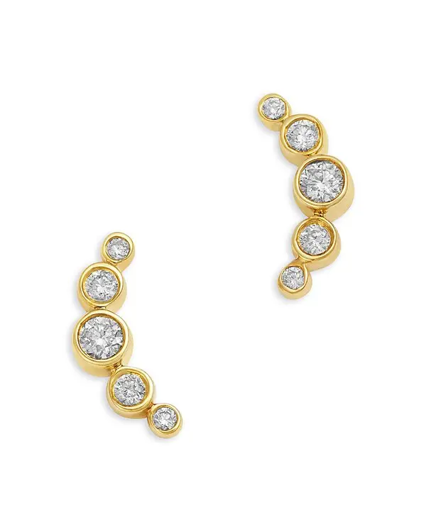 Bloomingdale'S Bezel Diamond Earclimbers 0.15 Tcw - Gold