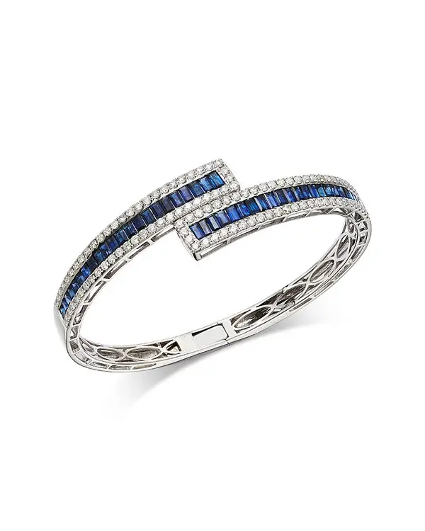 Bloomingdale'S Luxe Collection Sapphire & Diamond Bypass Bracelet - Blue/white