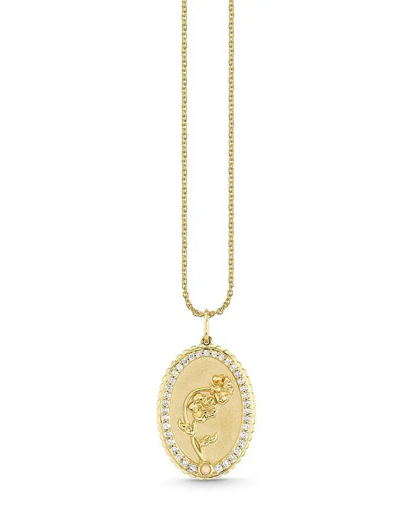 SYDNEY EVAN 14k Yellow Diamond And Opal Pendant Necklace - Gold