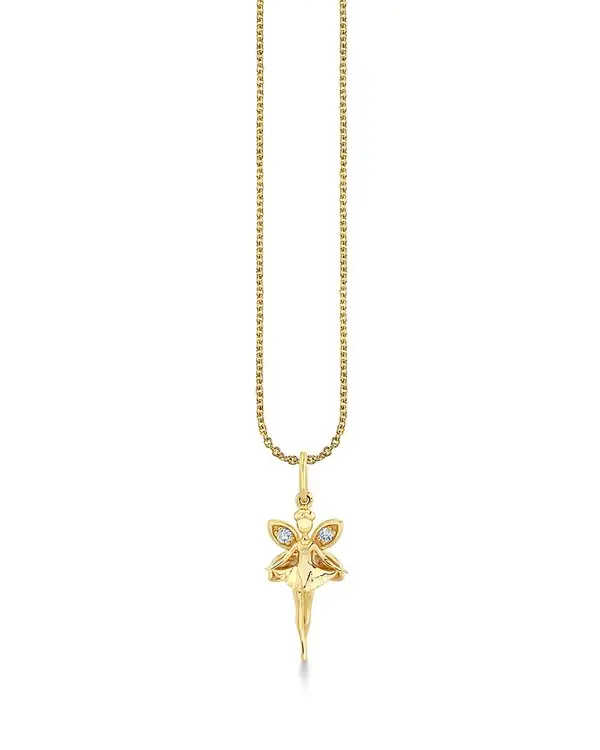SYDNEY EVAN 14k Yellow Diamond Fairy Charm Necklace - Gold