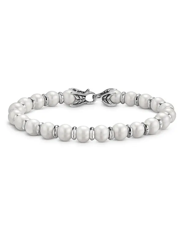 David Yurman Spiritual Beads Bracelet With Black Onyx - Pearl/silver