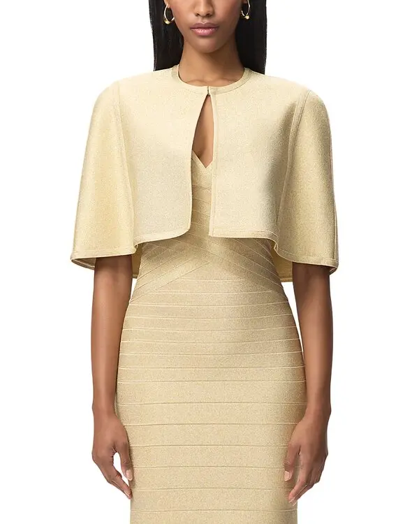 Herve Leger The Juliette Cape - Metallic Gold