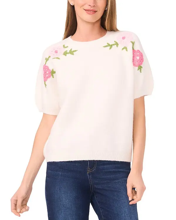 CECE DUPRAZ Floral Embroidered Sweater