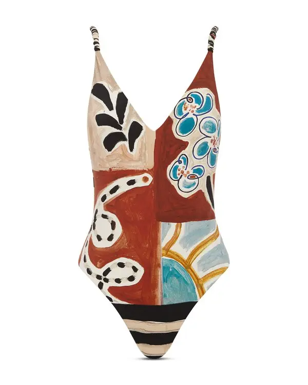 ALEMAIS Michelle Patchwork Printed Swimsuit