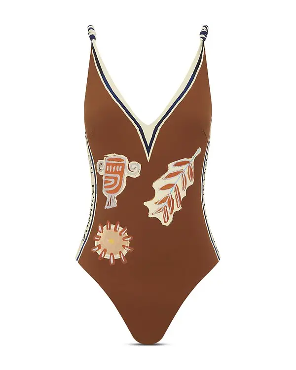 ALEMAIS Soleil D'amour V Neck One Piece Swimsuit - Rust