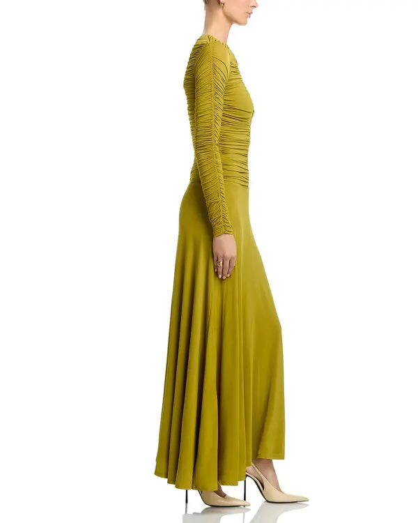 Tove Eira Gathered Maxi Dress - Lime