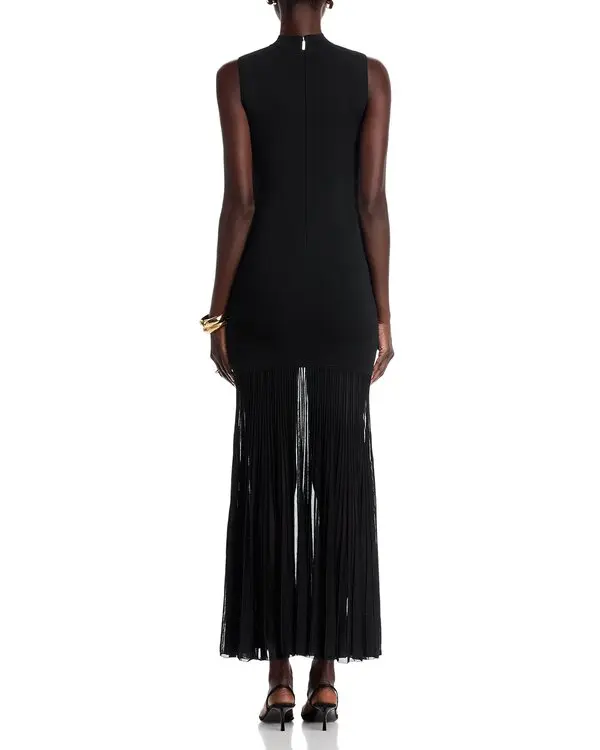 Michael Kors Mock Neck Sheer Maxi Dress