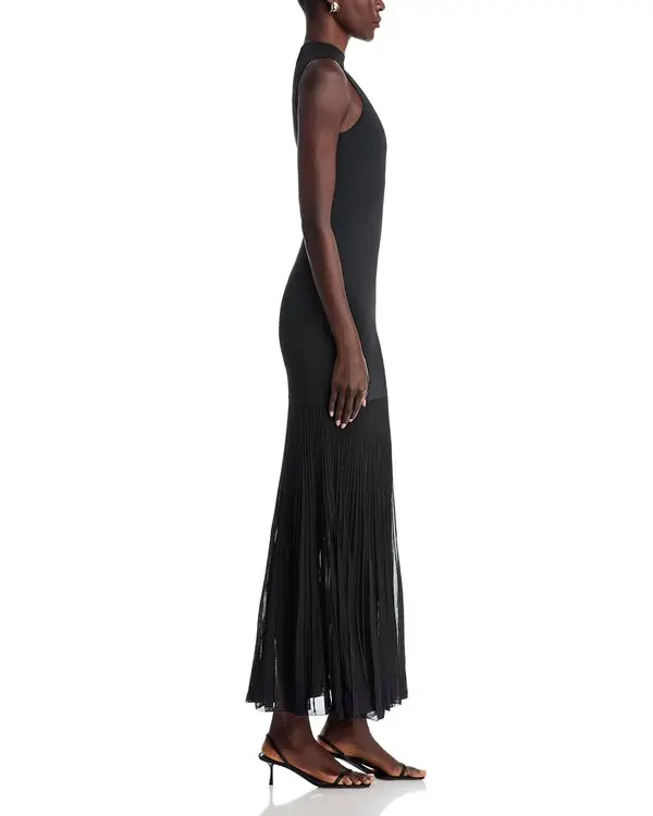 Michael Kors Mock Neck Sheer Maxi Dress
