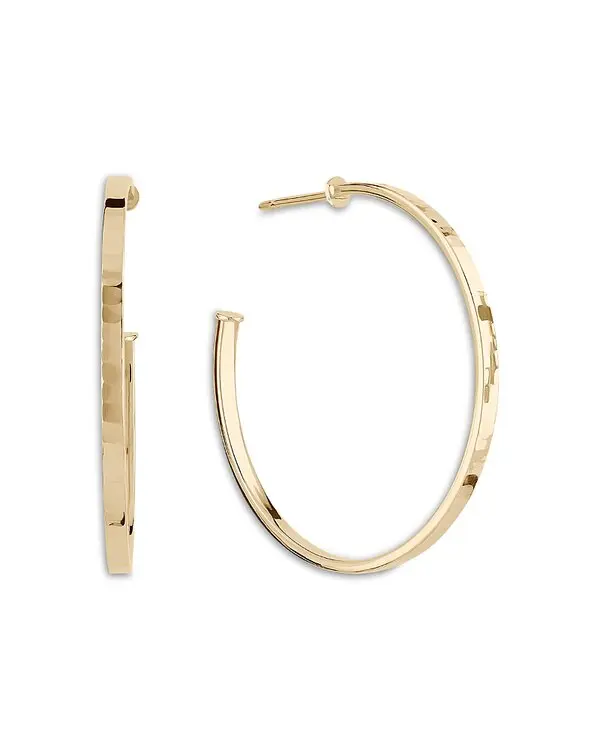 Lana Jewelry 14k Yellow Textured Hoop Earrings - Gold