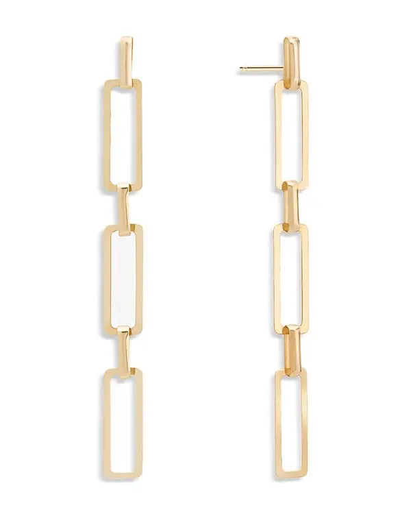 Lana Jewelry 14k Yellow Paperclip Chain Drop Earrings - Gold