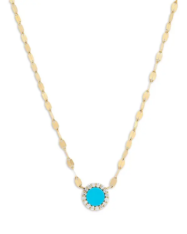 Lana Jewelry Turquoise And Diamond Pendant Necklace - Gold