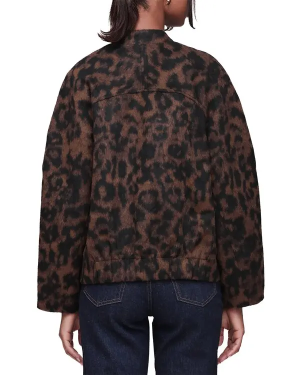 Bagatelle Textured Animal Print Bomber Jacket