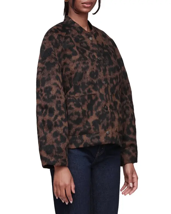 Bagatelle Textured Animal Print Bomber Jacket