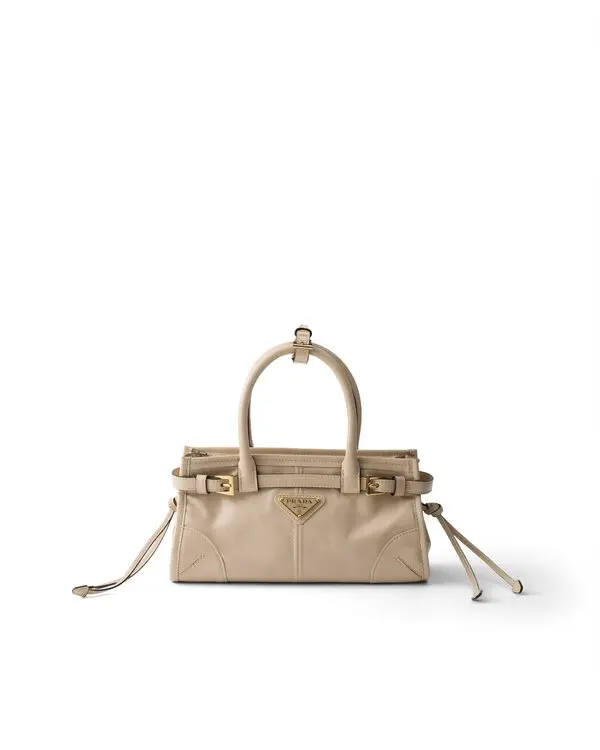 Prada Leather Mini Handbag - Travertine