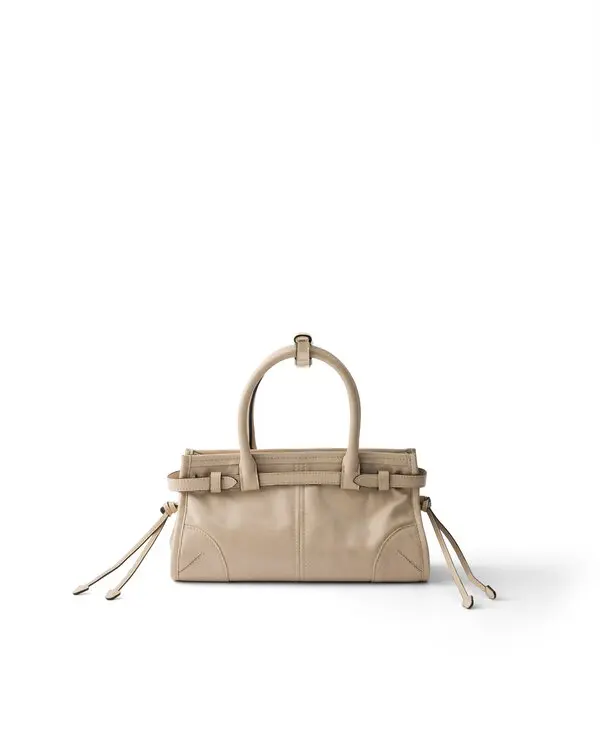 Prada Leather Mini Handbag - Travertine