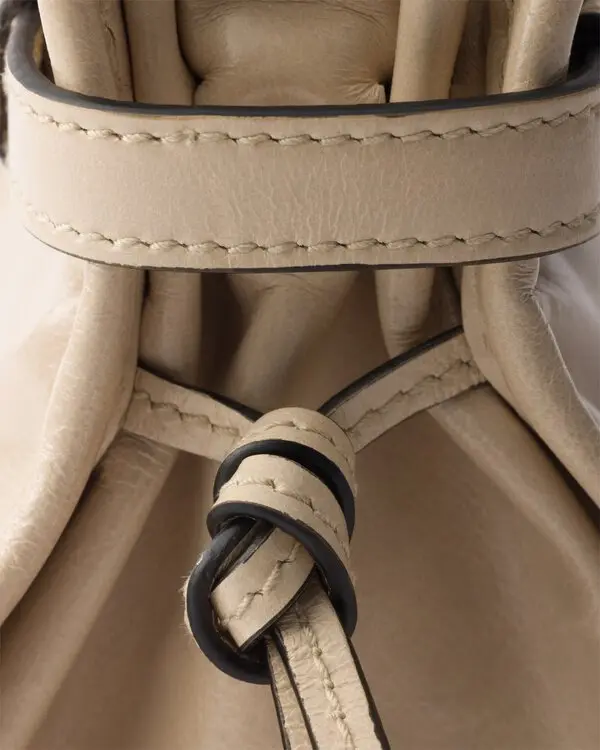 Prada Leather Mini Handbag - Travertine