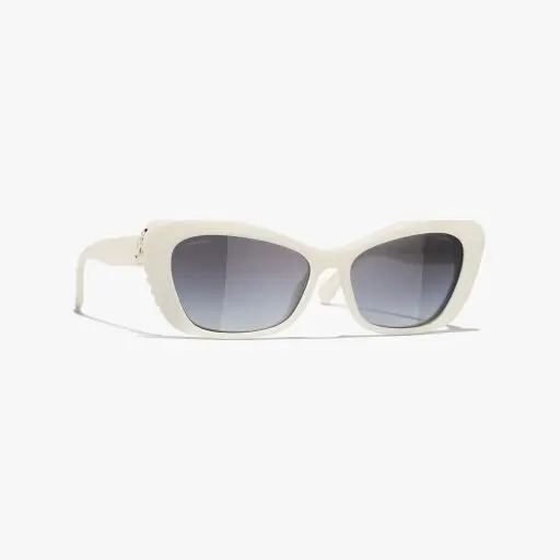 Chanel Cat Eye Sunglasses - White