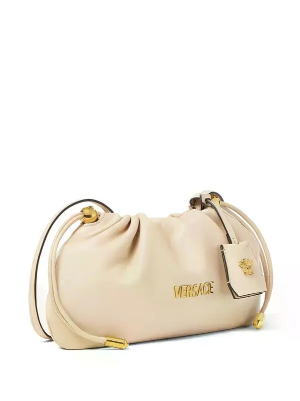 Versace Mini Logo Tag Clutch - Neutrals