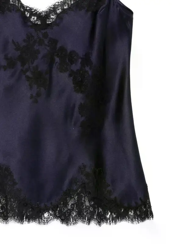 Carine Gilson V-neck Slip With Lace Detail - Blue