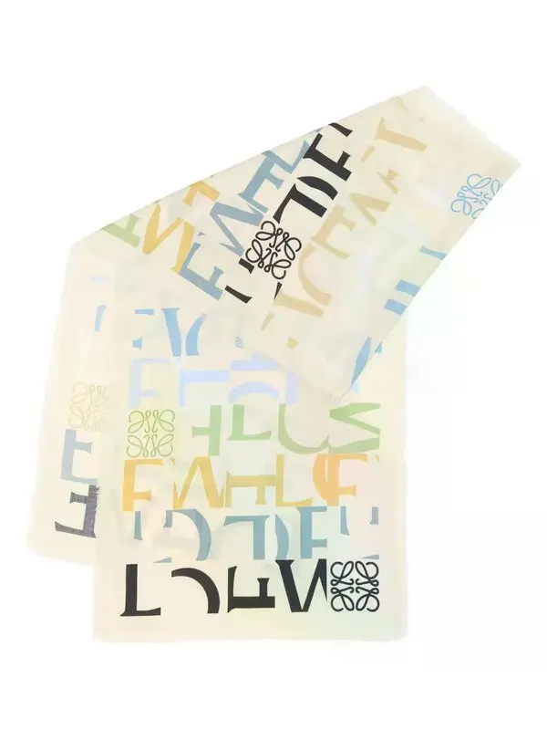 Loewe Logo-pattern Scarf - Neutrals