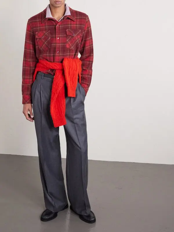 GOD'S TRUE CASHMERE Love Checked Cashmere Shirt