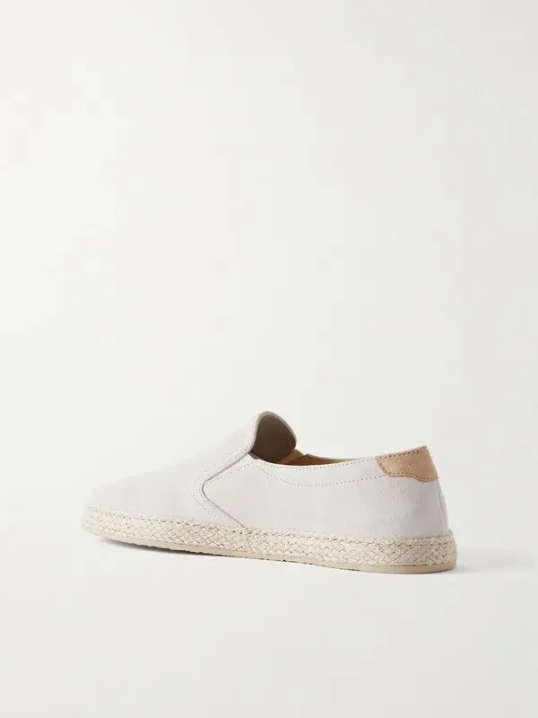 Brunello Cucinelli Suede Espadrilles - White