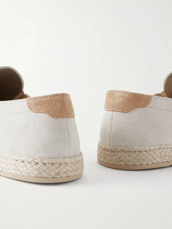 Brunello Cucinelli Suede Espadrilles - White