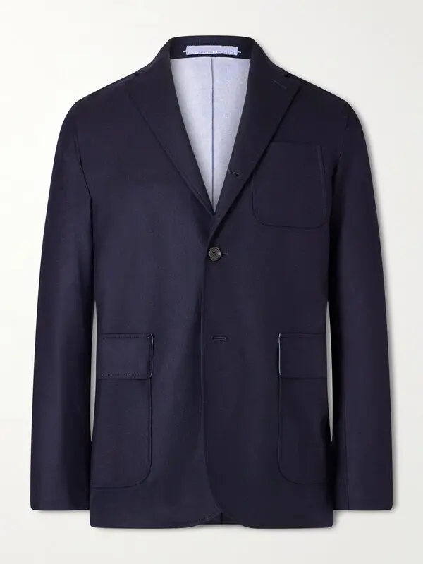 BEAMS Wool-blend Flannel Blazer - Blue