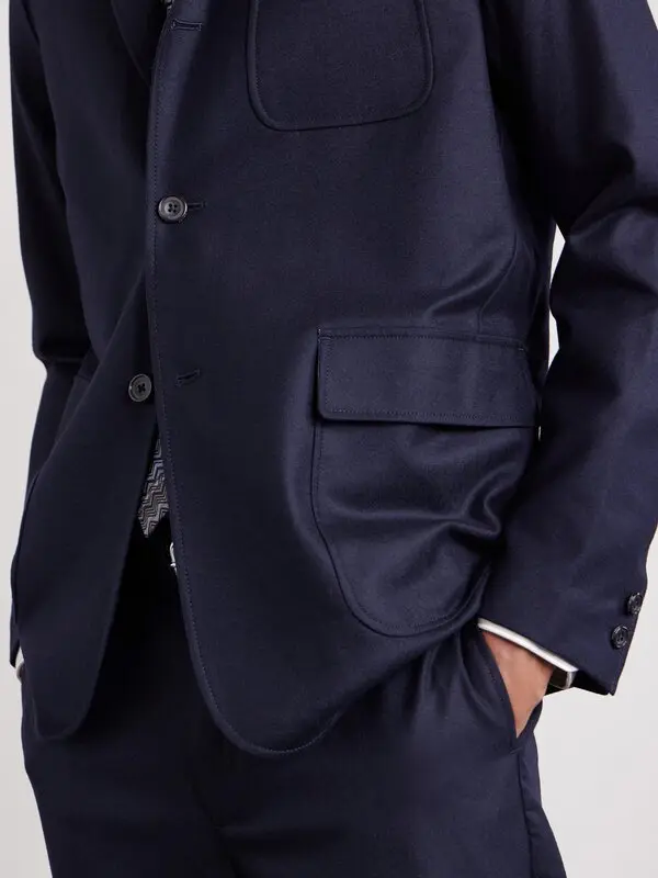 BEAMS Wool-blend Flannel Blazer - Blue