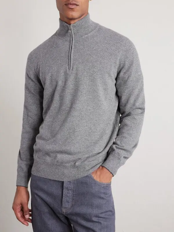 Brunello Cucinelli Cashmere Half-zip Sweater - Gray