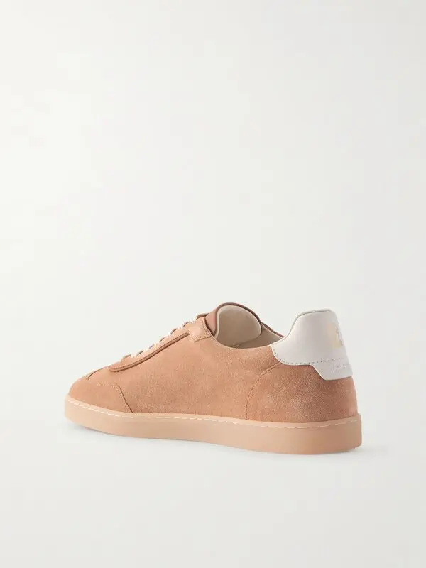 Brunello Cucinelli Coda Di Rondine Suede Sneakers - Brown
