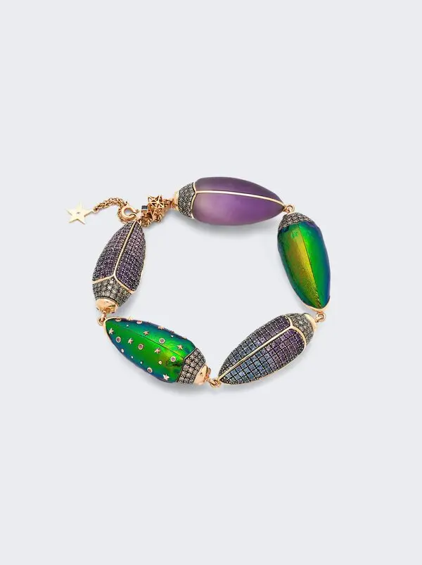 BIBI VAN DER VELDEN Big Scarab Pave Bracelet - Rg