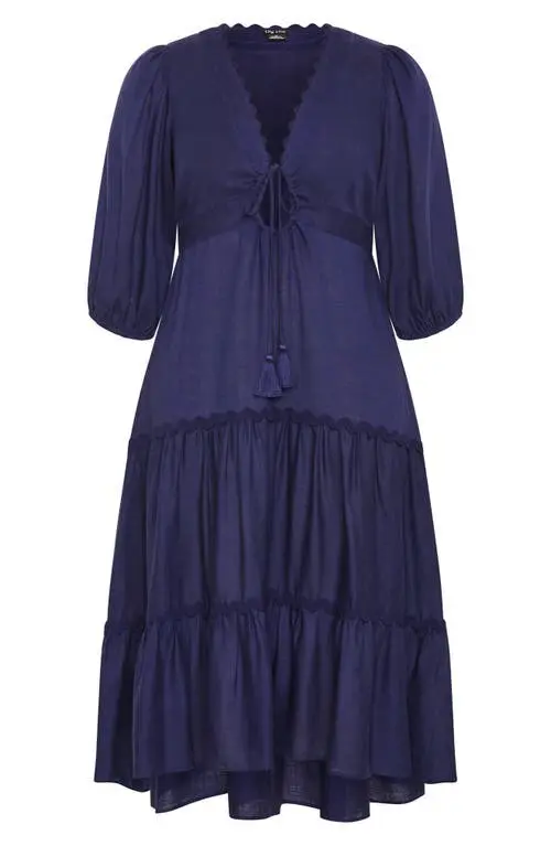 City Chic Scallop Trim Tiered Maxi Dress