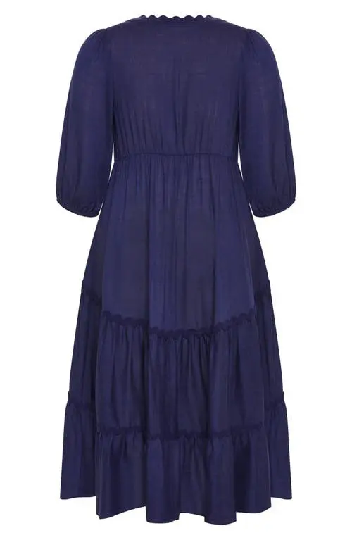 City Chic Scallop Trim Tiered Maxi Dress