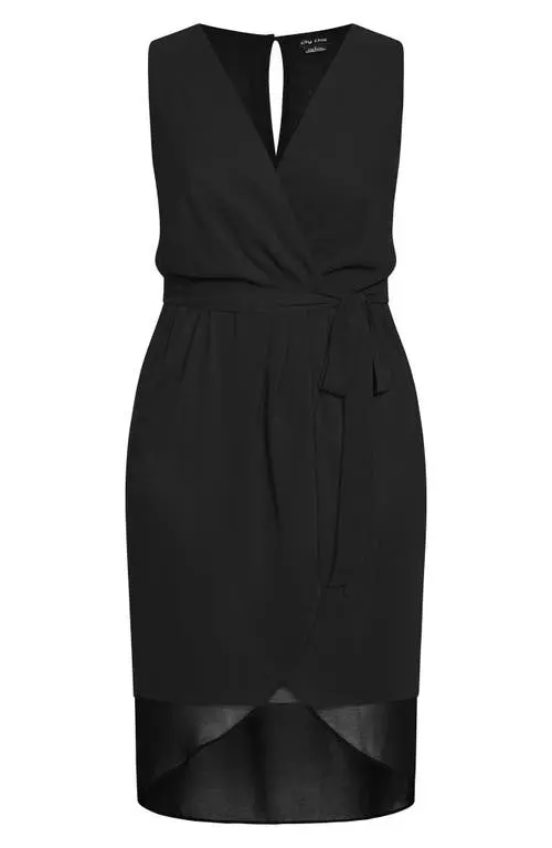City Chic Zayla Faux Wrap Sheath Dress