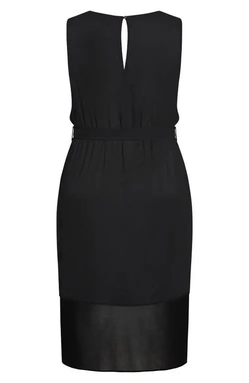 City Chic Zayla Faux Wrap Sheath Dress