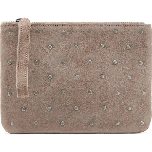 Mango Studded Suede Clutch