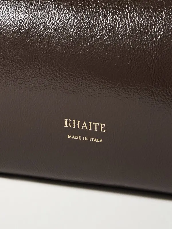 Khaite Kye Glossed-leather Shoulder Bag - Brown