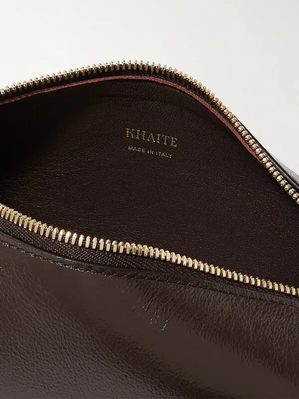 Khaite Kye Glossed-leather Shoulder Bag - Brown