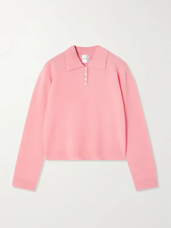 LESET Jesse Wool Polo Sweater - Pink