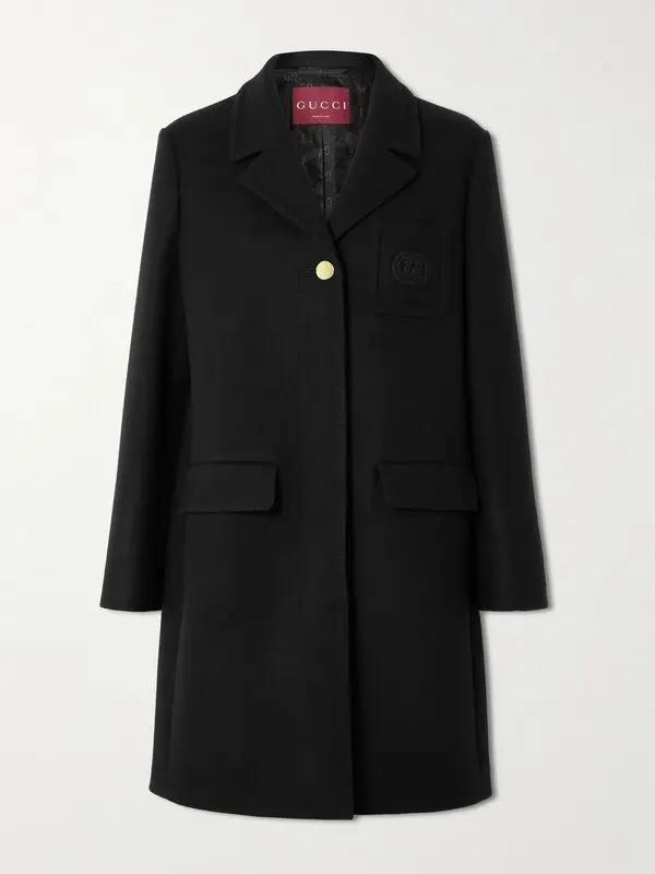 Gucci Appliquéd Wool Coat