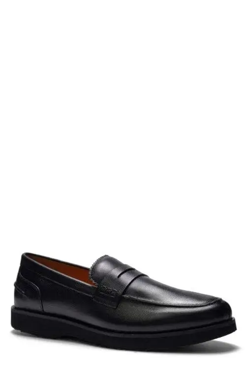 A. VEER Mason Penny Loafer - Black Leather